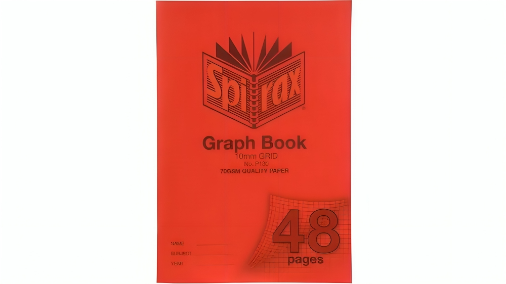 Spirax P130 Pack of 20 48 Page 1cm Grid A4 Graph Book - Red | Harvey Norman