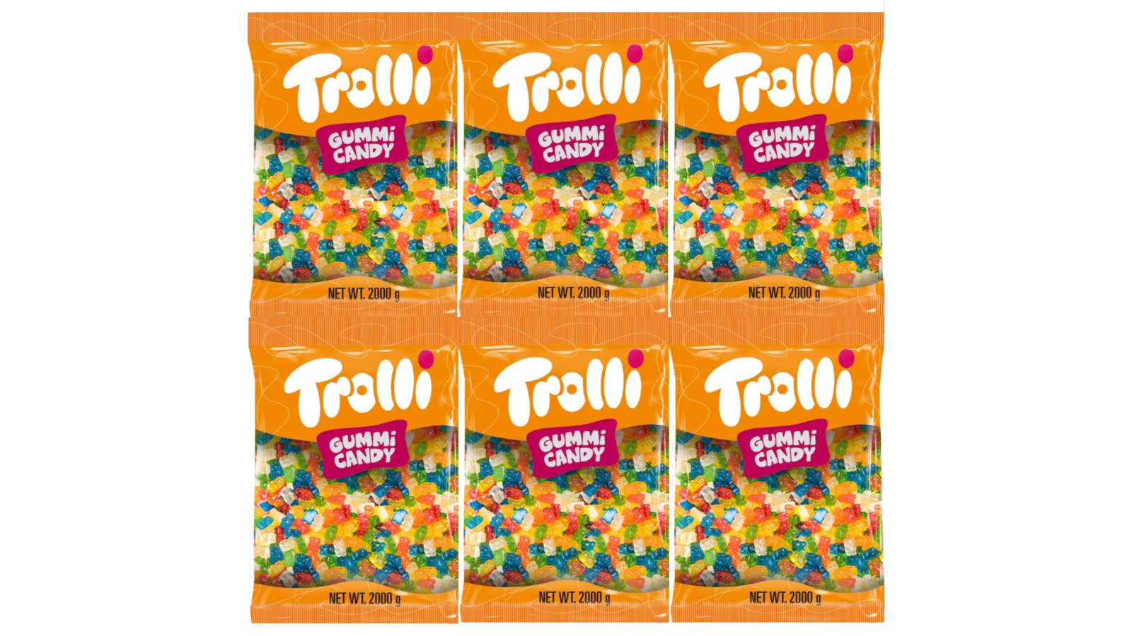 Trolli Pack of 6 Gummy Bears Lollies Candy - 2kg | Harvey Norman