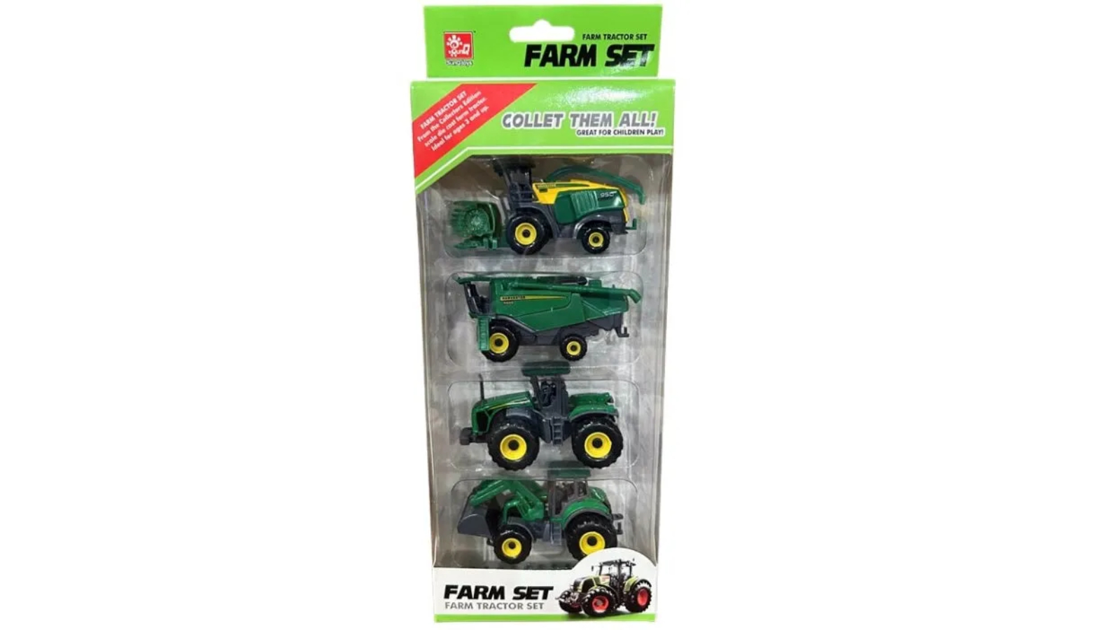 Farm Set Pack of 4 Mini Vehicle Tractor Toy | Harvey Norman
