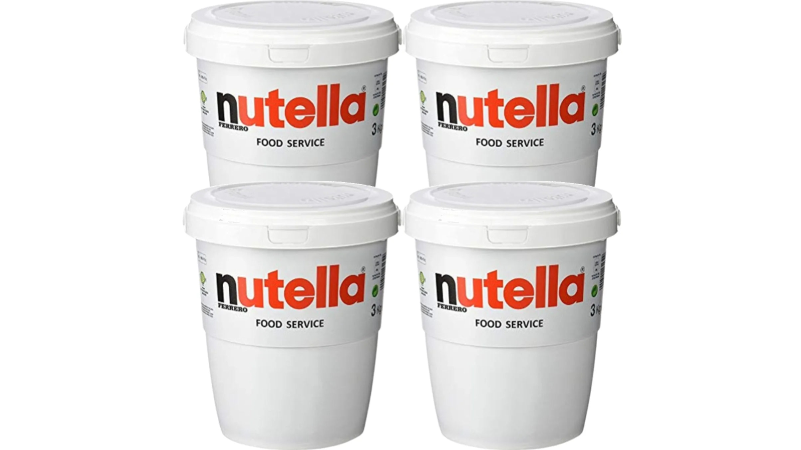 Nutella Pack of 4 Hazelnut Spread Food Service Tub Ferrero Bulk - 3kg ...