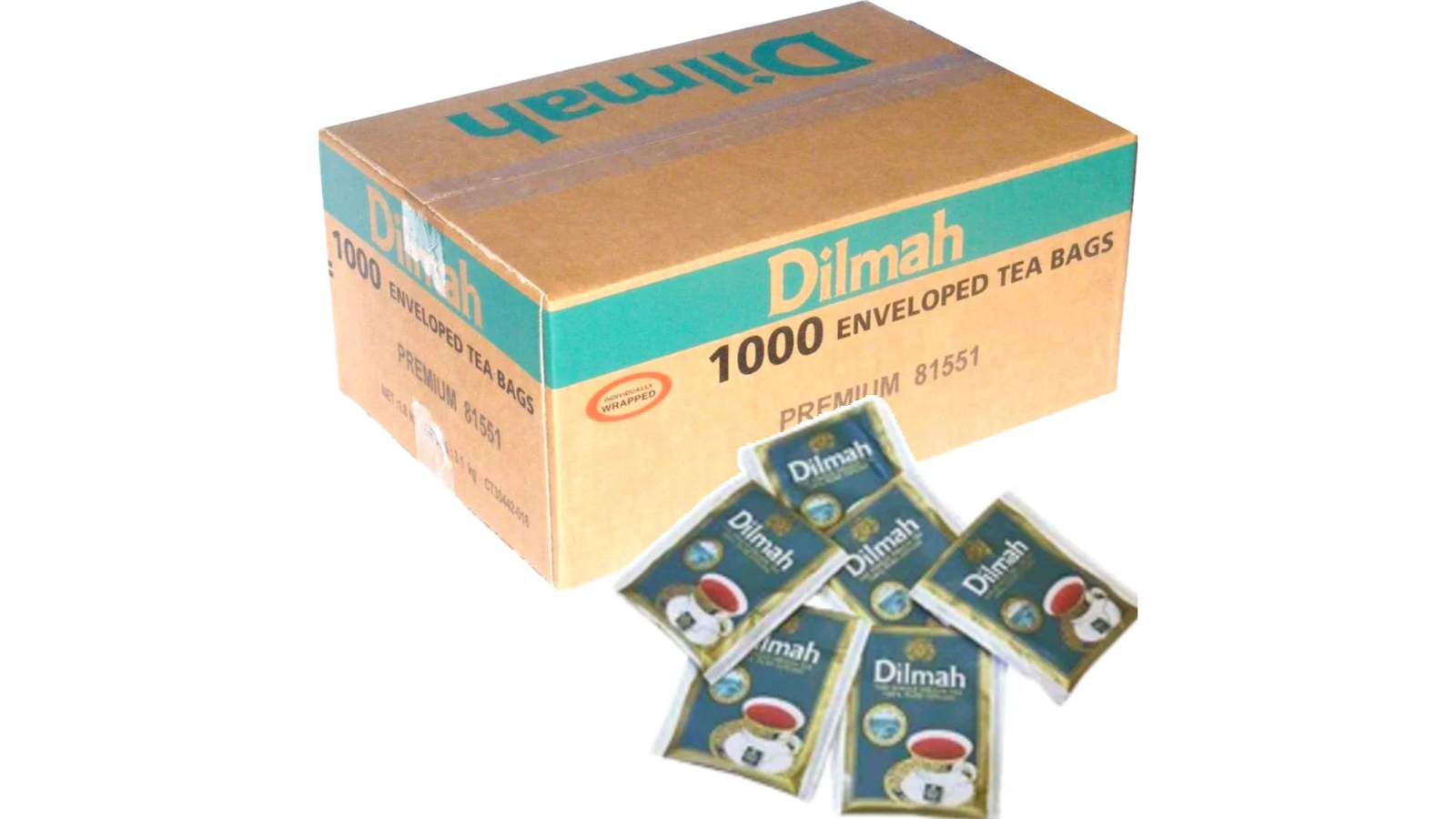 Dilmah 1000 Piece Individually Wrapped Tea Bags Envelope Packs Box Bulk ...