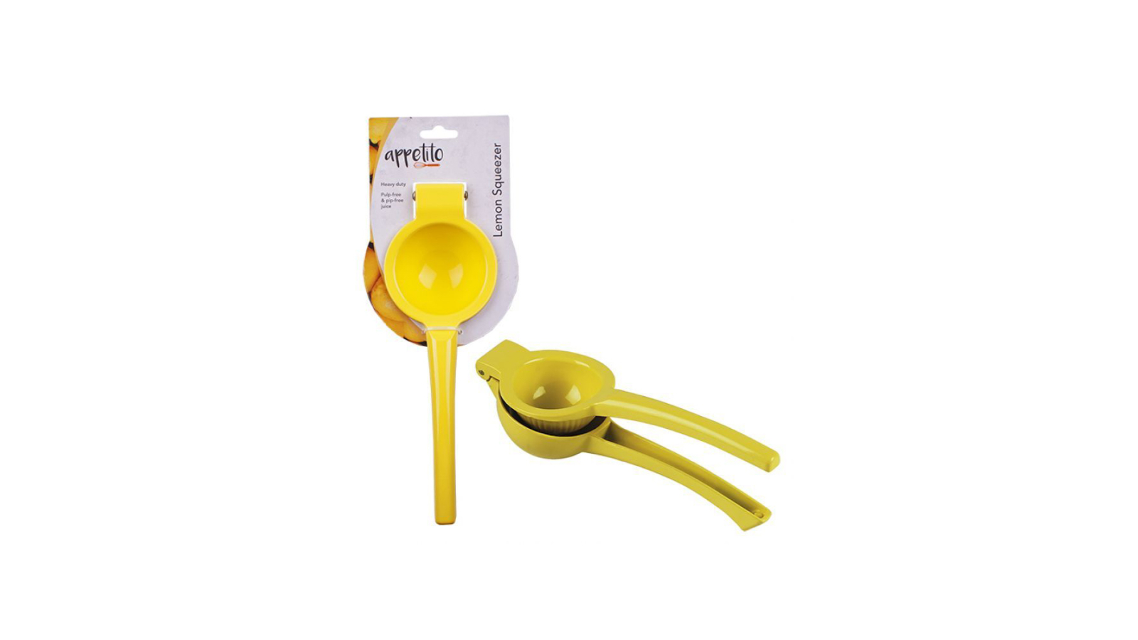 Appetito Lemon Squeezer Heavy Duty Cast Alloy - Yellow | Harvey Norman