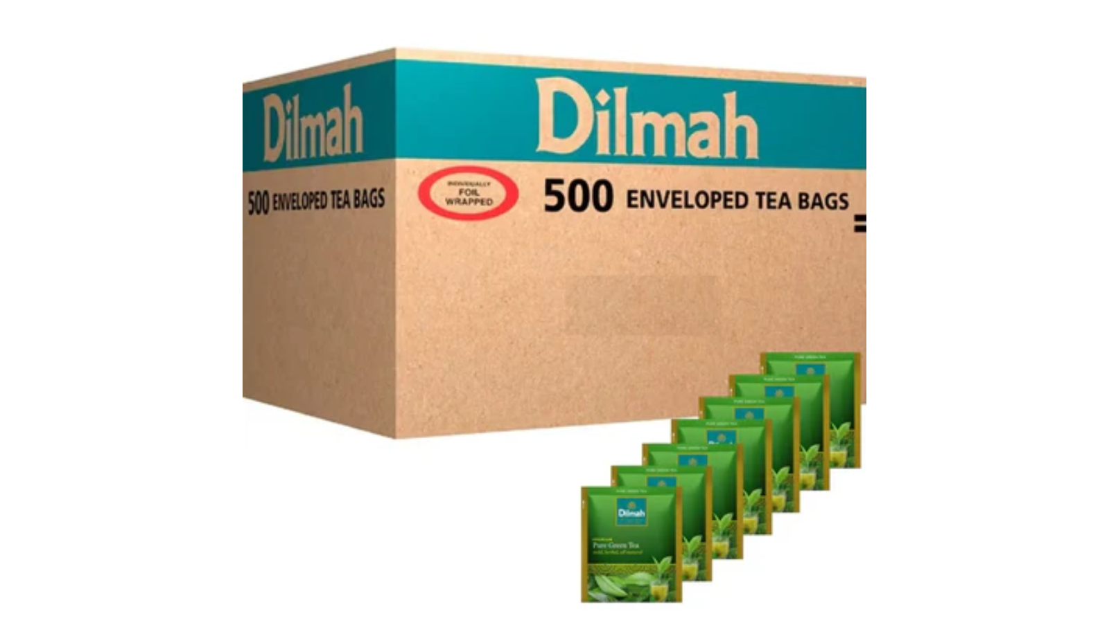 Dilmah Pack of 500 Box Pure Green Individually Wrapped Tea Bag | Harvey ...