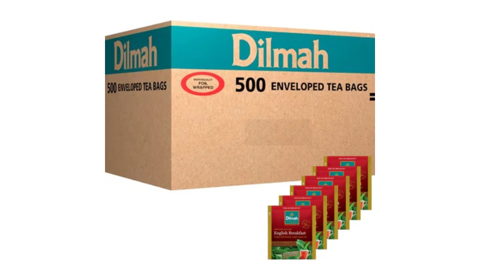 Dilmah Pack of 500 Box Premium English Breakfast Individually Wrapped ...