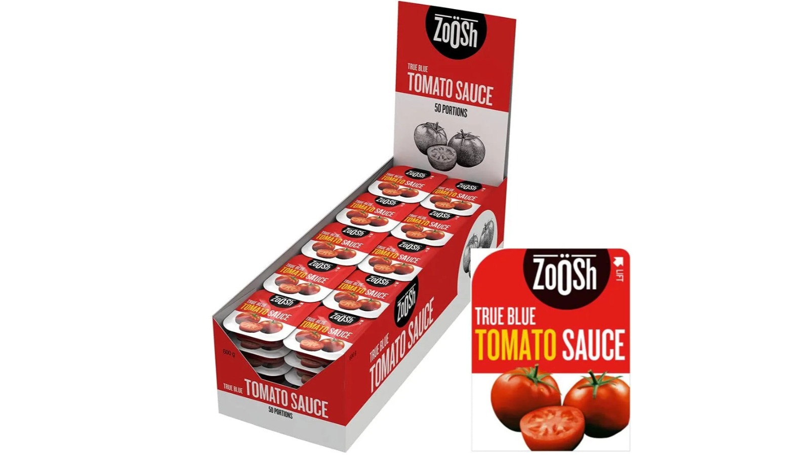 Zoosh 12g Tomato Sauce Individual Portion - Pack of 50 | Harvey Norman