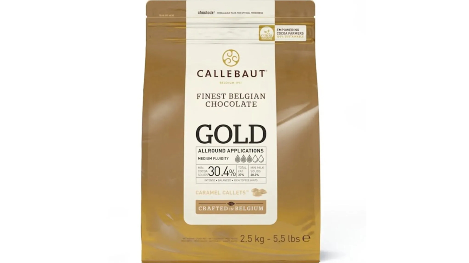 Callebaut Gold Caramel Chocolate Callets - 2.5kg | Harvey Norman