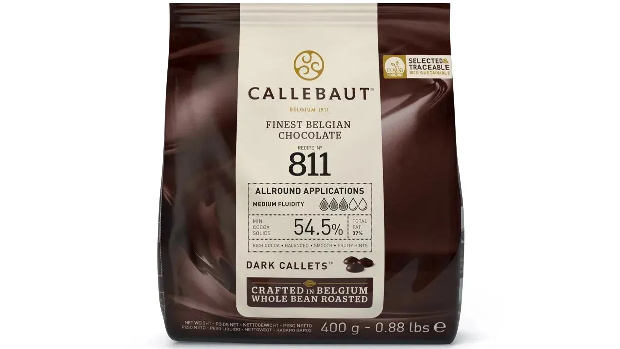 Callebaut 400g 54.5-Percent Dark Bittersweet Chocolate Callets - 7 Pack ...