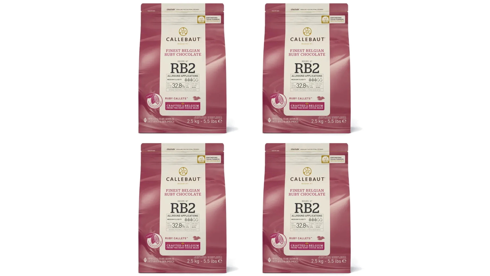 Callebaut RB2 Ruby Chocolate Callets 2.5kg - 4 Pack | Harvey Norman
