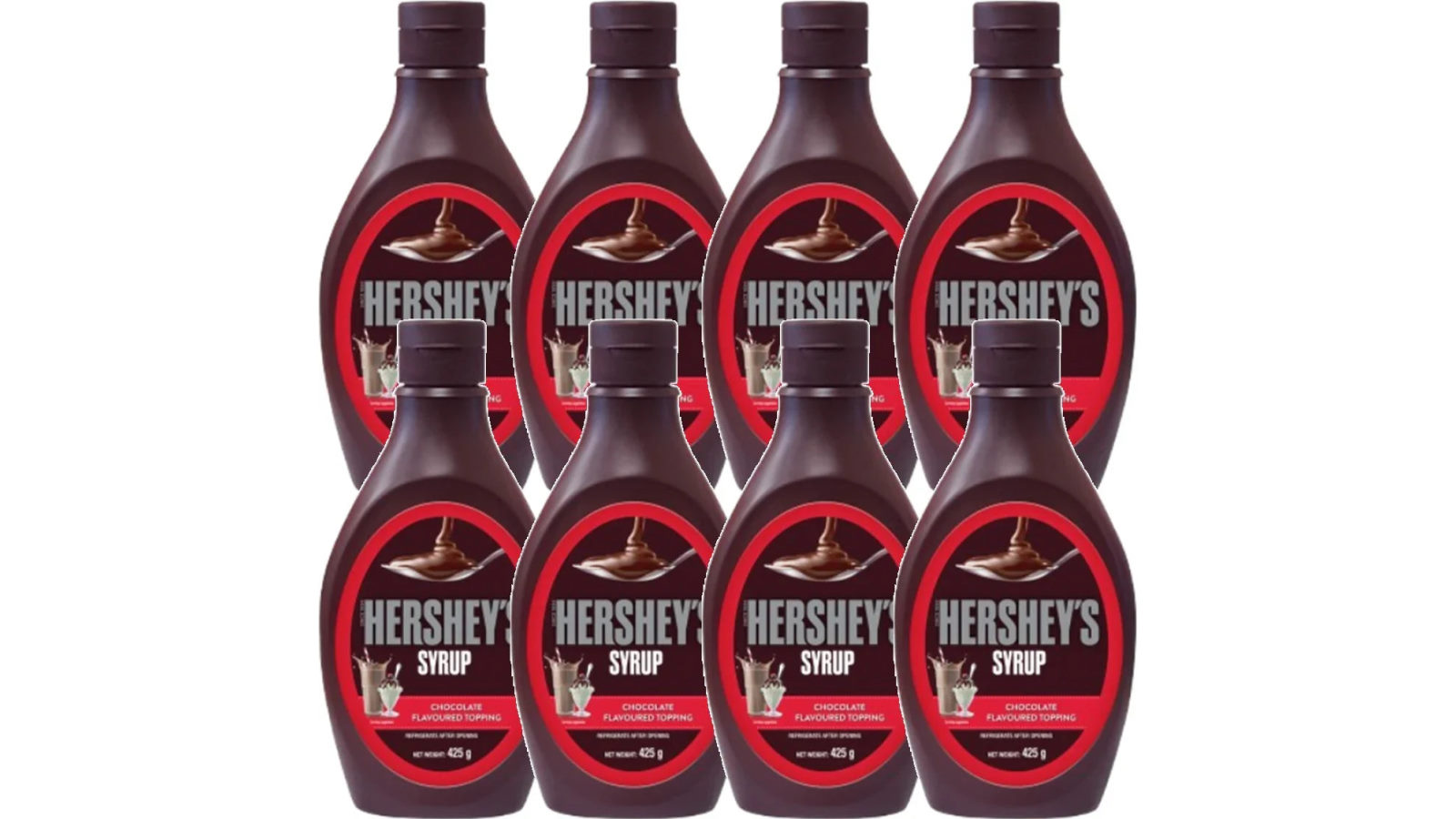 Hershey's 425g Bottles Box of 8 Syrup Chocolate Topping | Harvey Norman