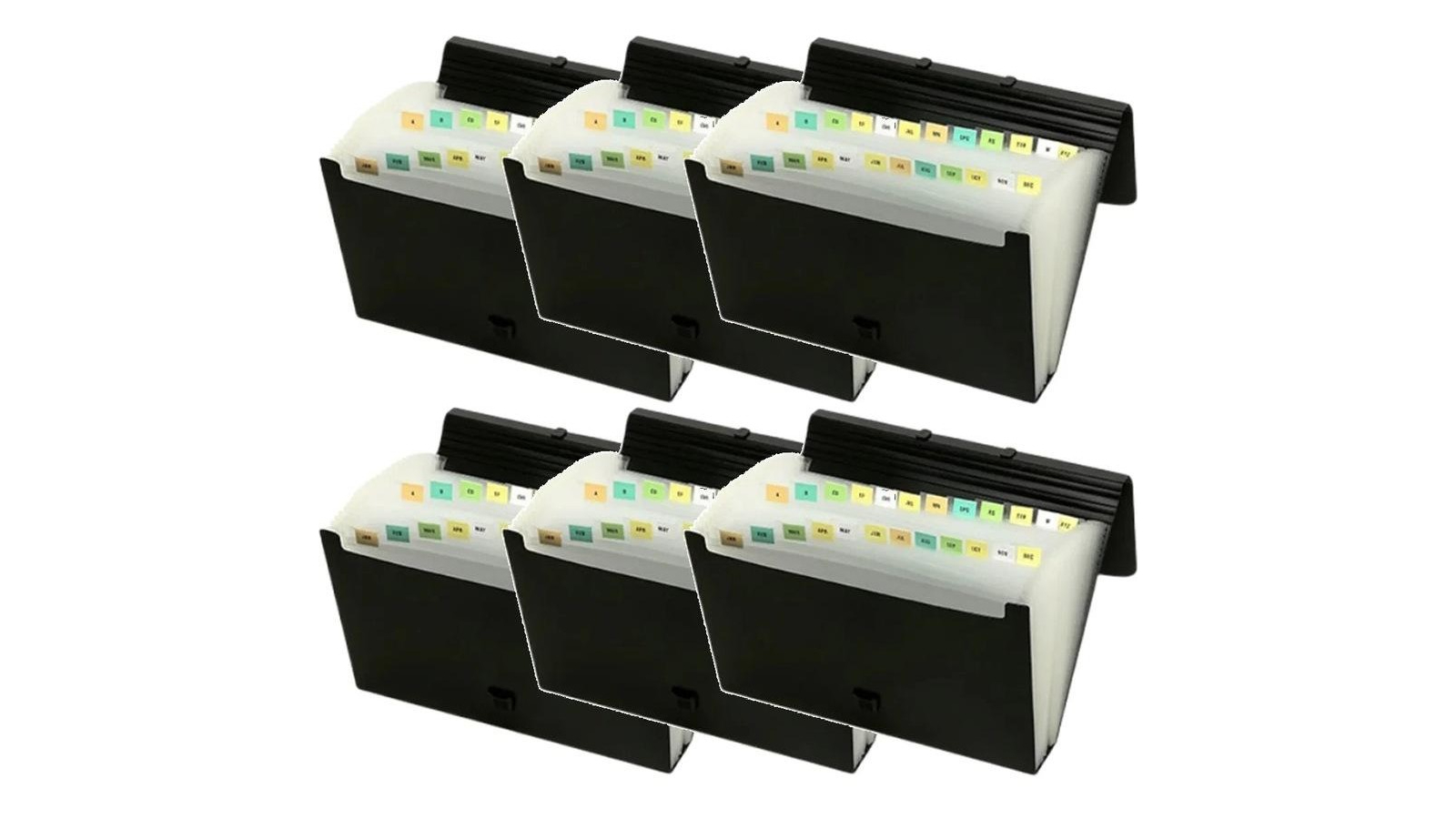 Marbig Black Expanding File Folder - Pack of 6 | Harvey Norman