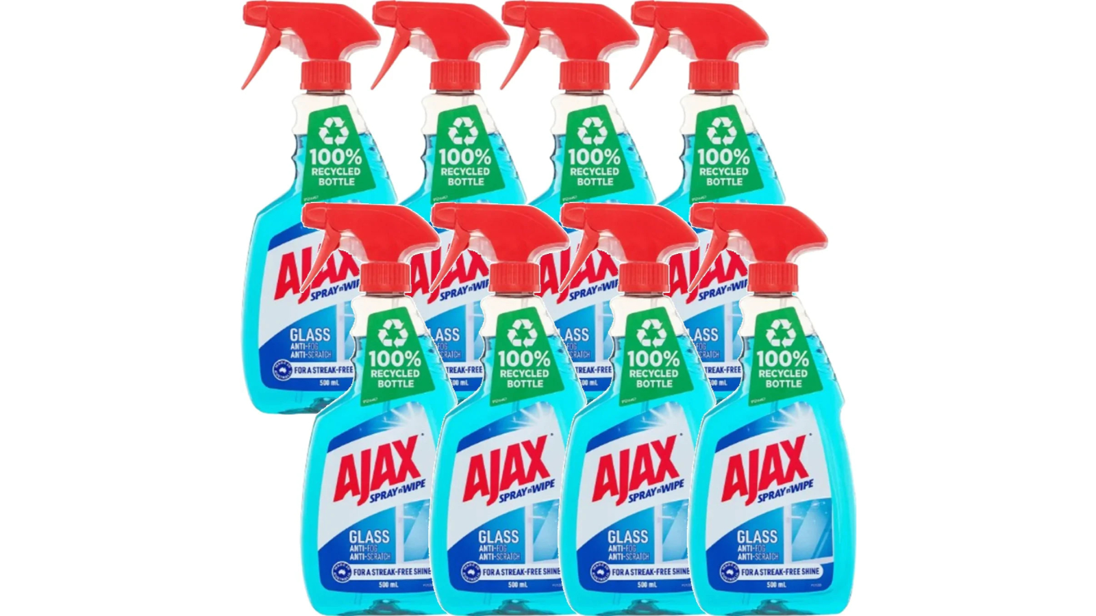 Ajax 500ml Spray N Wipe Glass Window Cleaner Bottle - Pack of 8 ...
