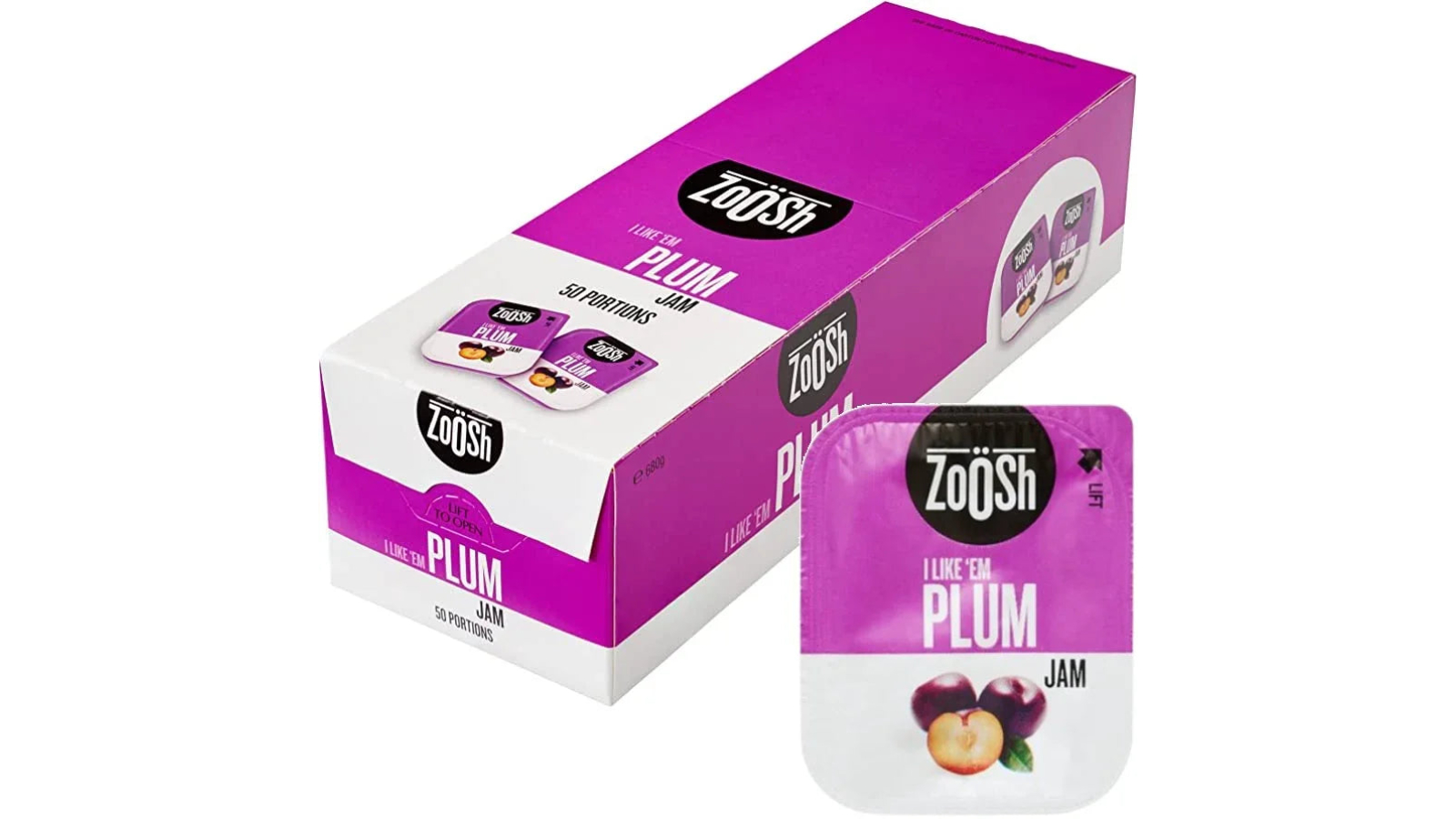 Zoosh 13.6g Plum Jam Individual Portion - Pack of 50 | Harvey Norman