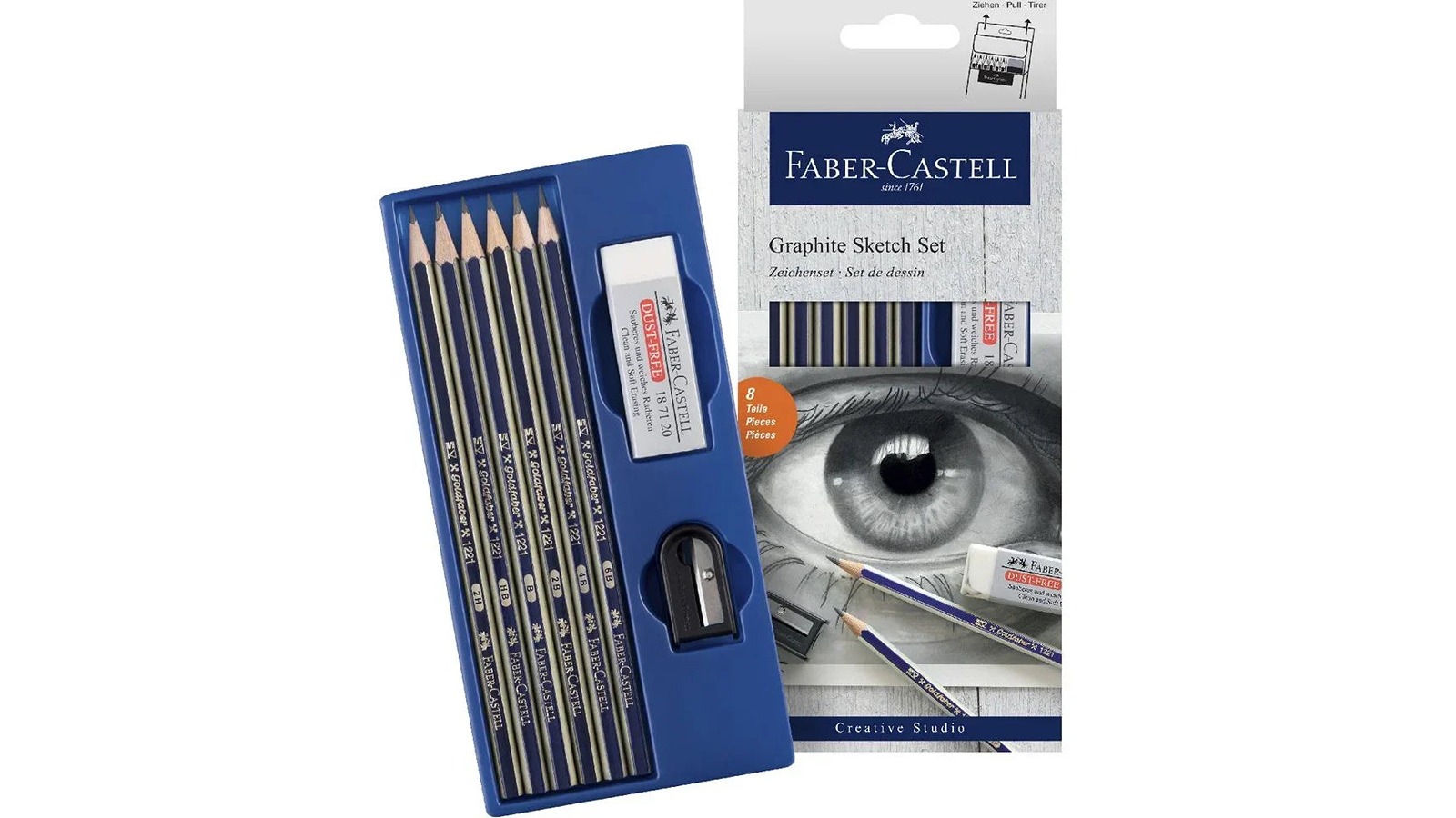 Faber-Castell 8 Piece Graphite Sketch Set | Harvey Norman
