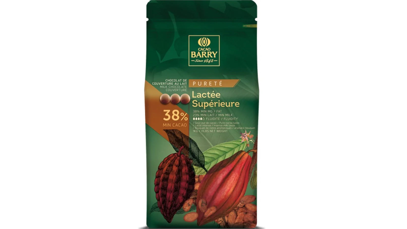 Cacao Barry Milk Chocolate Purete Couverture Pistols 38 Percent Lactee ...