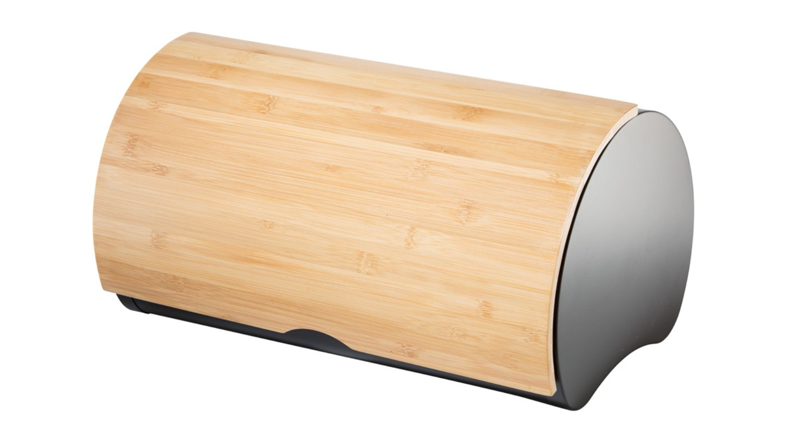 Oggi Black Bread Box with Bamboo Lid | Harvey Norman