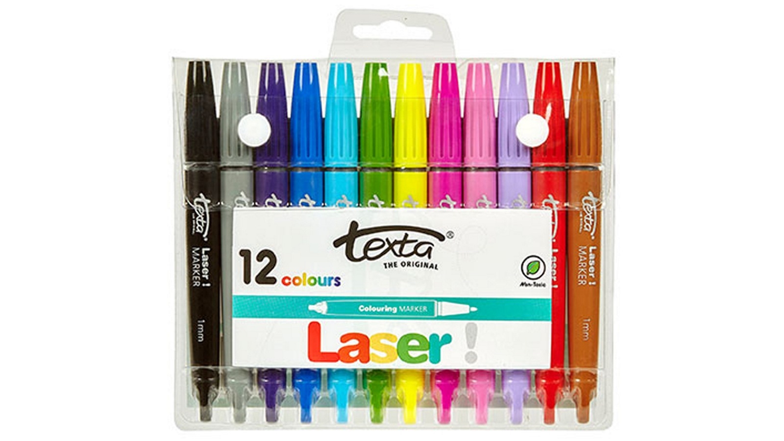 Texta 12-Piece Laser Colouring Markers | Harvey Norman