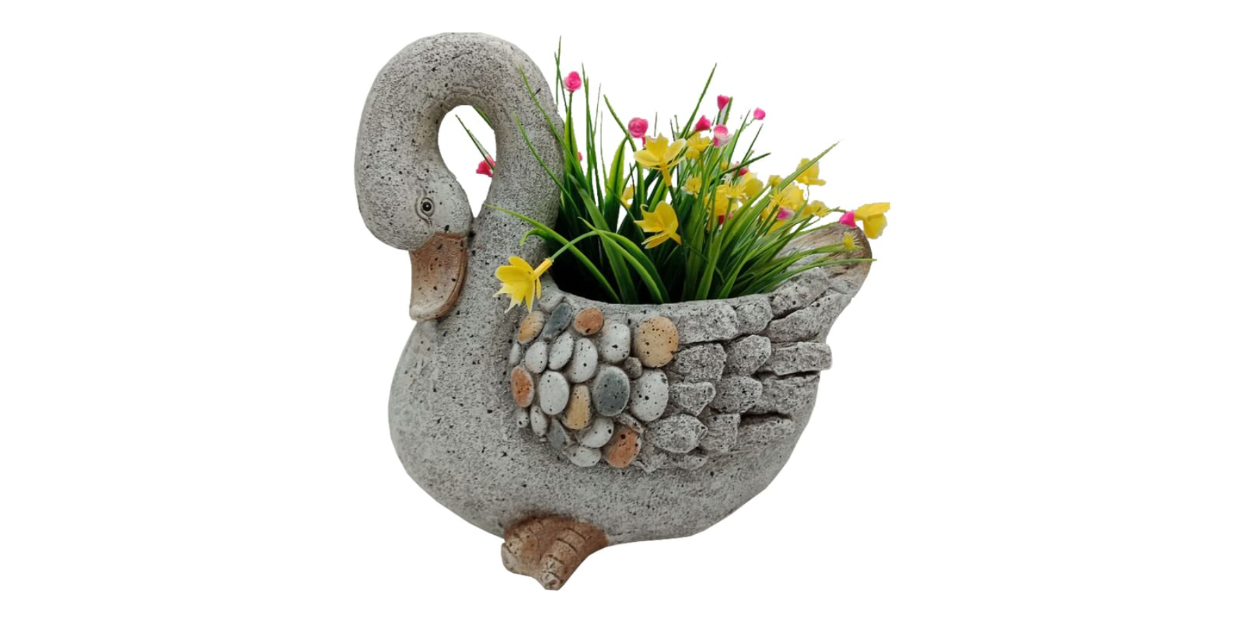 High St Stony Swan Pot Planter - 31 x 20 x 30cm | Harvey Norman