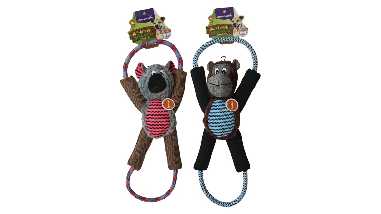 Paws and Claws Assorted 57cm Loop Dog Toy - Pack of 2 | Harvey Norman
