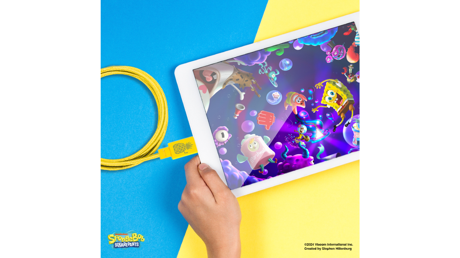 Laser SpongeBob SquarePants USB-C to USB-A Cable | Harvey Norman