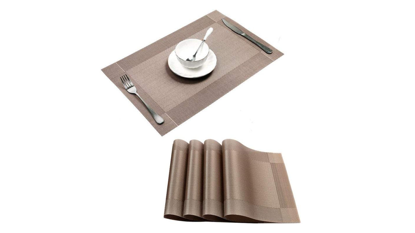 HOD 4 Piece Table Placemats - Coffee | Harvey Norman