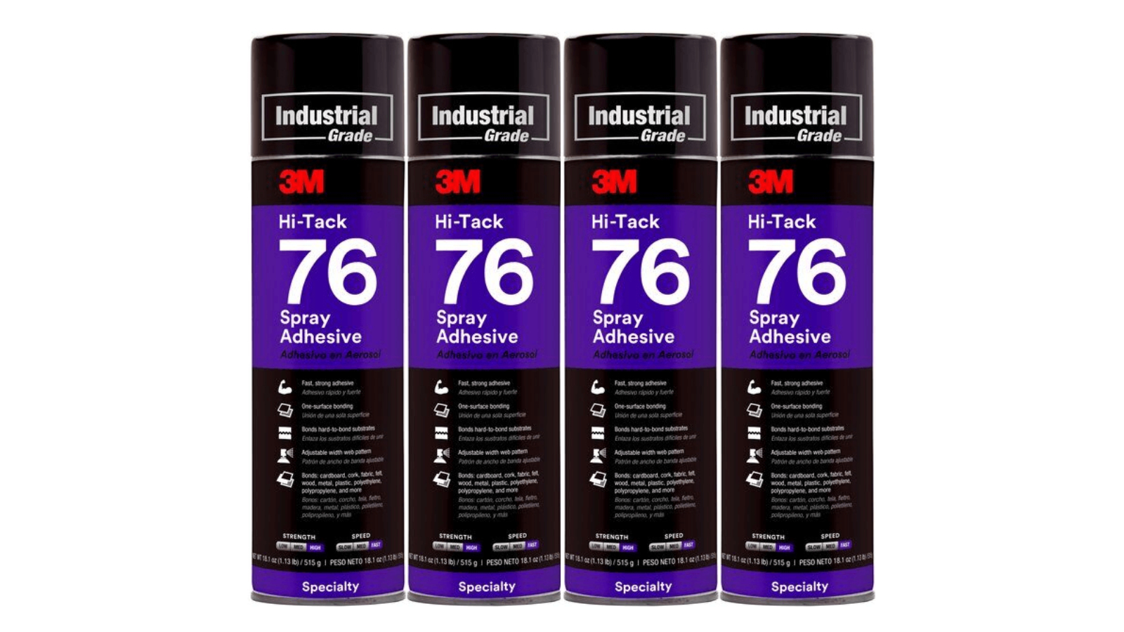 3M 4 Piece High Adhesion Hi-Tack 76 Adhesive Glue Spray - 515g | Harvey ...