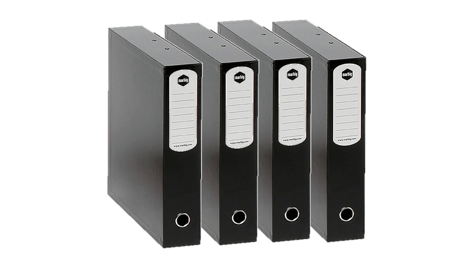 Marbig Pack of 4 Heavy Duty Box File Foolscap - Black | Harvey Norman
