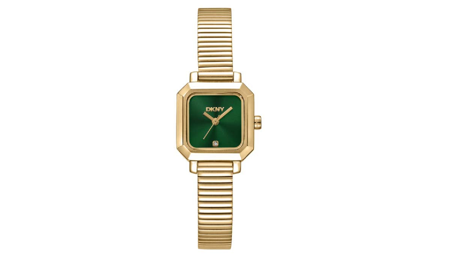 DKNY 22mm Everyday Womens Gold Square Stainless Steel Watch with Green ...