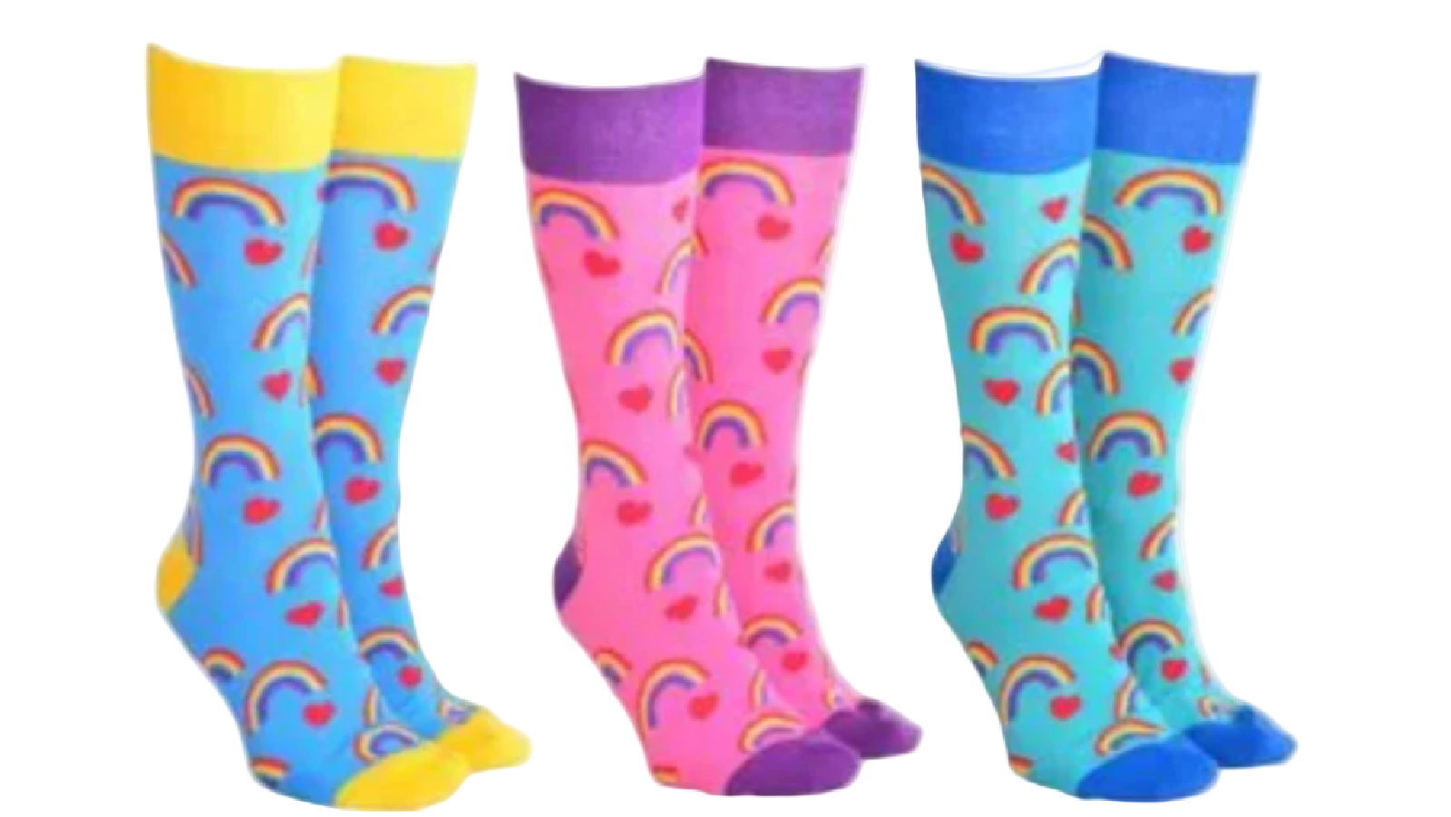 Sock Society 3 Pair of Rainbow Heart Socks | Harvey Norman