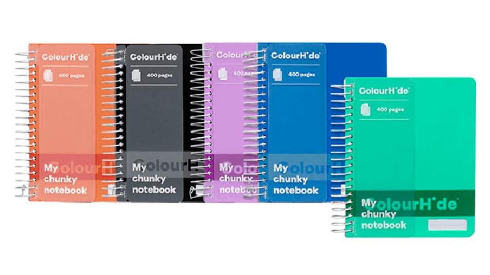 ColourHide Pack of 5 400 Page Chunky Notebook - Assorted Colours ...