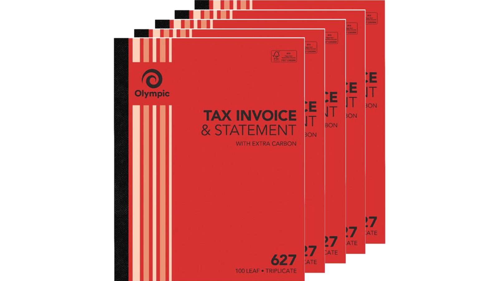 Olympic 627 Pack of 5 Triplicate 100 Leaf Tax Invoice and Statement ...