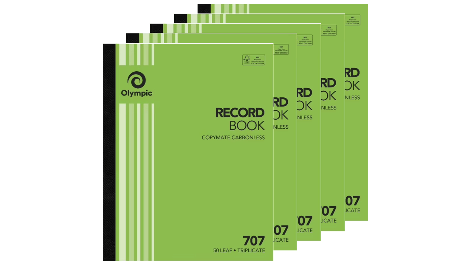 Olympic 707 Pack of 5 Triplicate 50 Leaf Record Carbonless Book ...