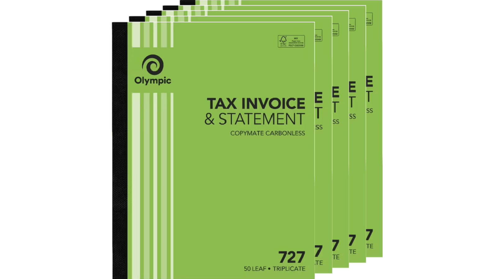 Olympic 727 Pack of 5 Triplicate Tax Invoice and Statement Carbonless ...
