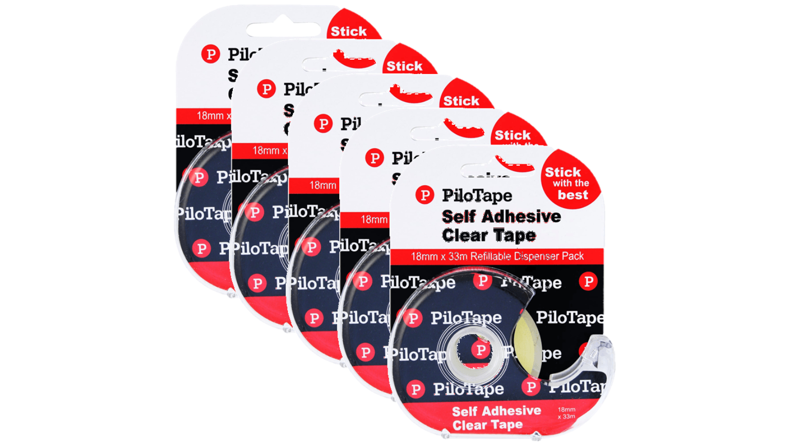 Pilotape Pack of 5 Premium Sticky Tape in Dispenser | Harvey Norman