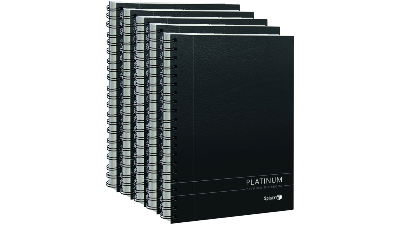 Spirax 400 200 Page A4 Black Spiral Bound Platinum Notebook - Pack of 5 | Harvey Norman