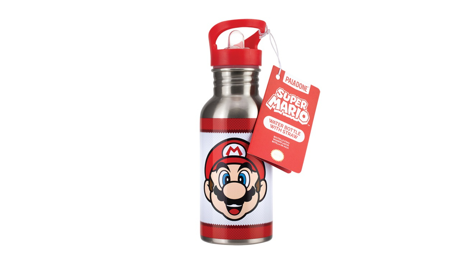 Nintendo 480ml Double Walled Super Mario Water Bottle with Straw ...