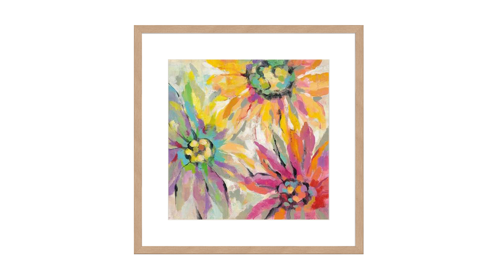 La Grolla Abstracted Petals I Natural Frame Wall Art - 56 x 56cm ...