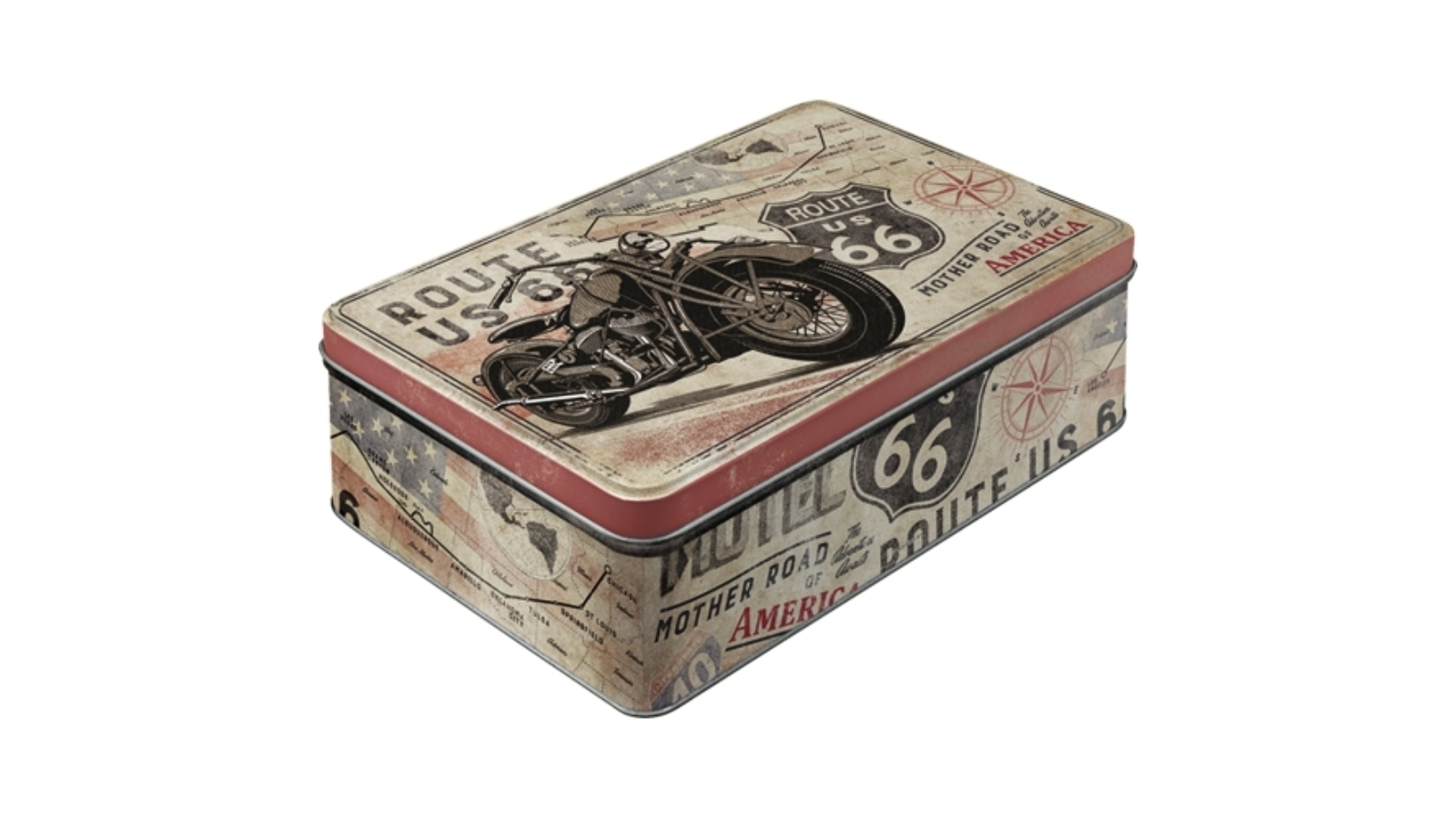 Nostalgic Art Flat Tin Route 66 Bike Map Home Accent | Harvey Norman