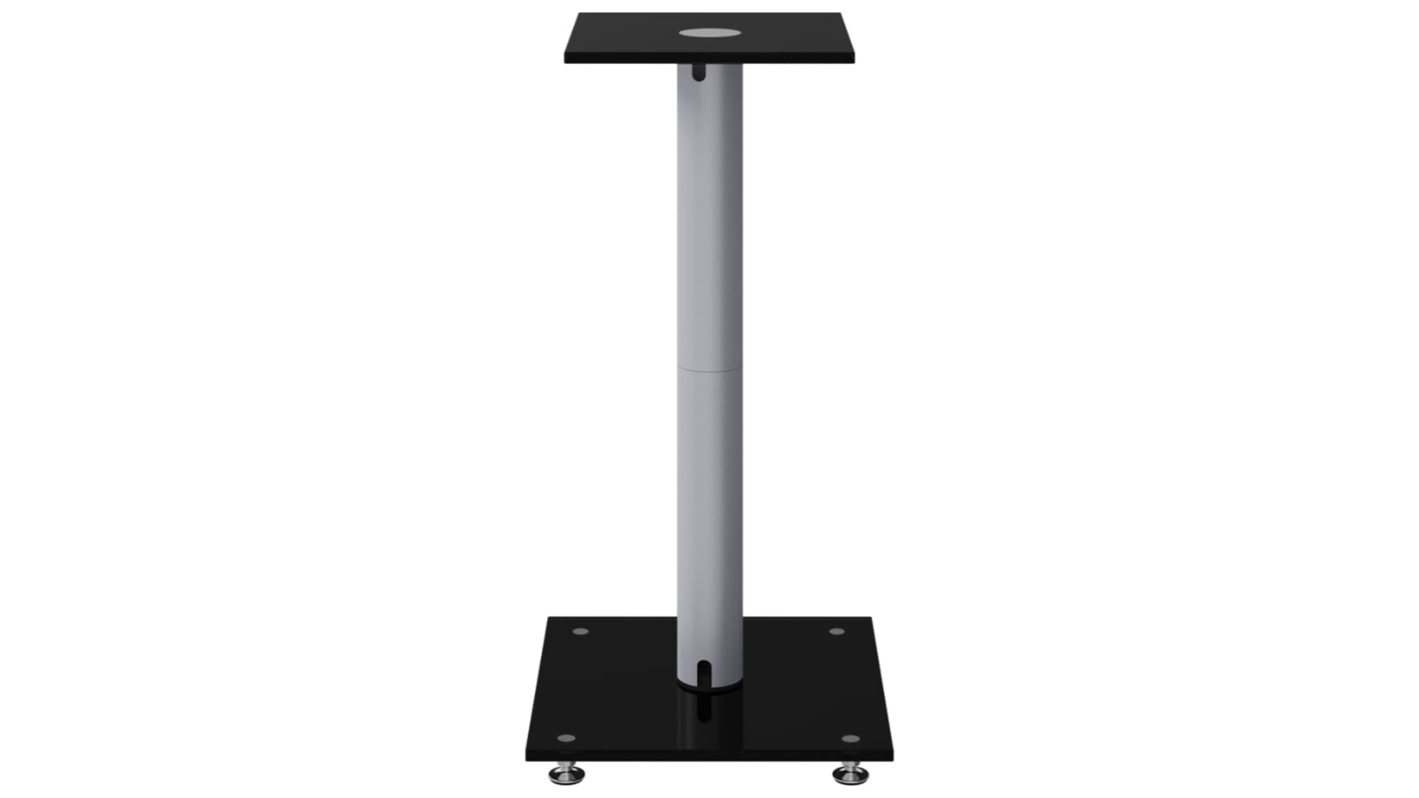 vidaXL Tempered Glass 2 Piece 1 Pillars Design Speaker Stand - Black ...