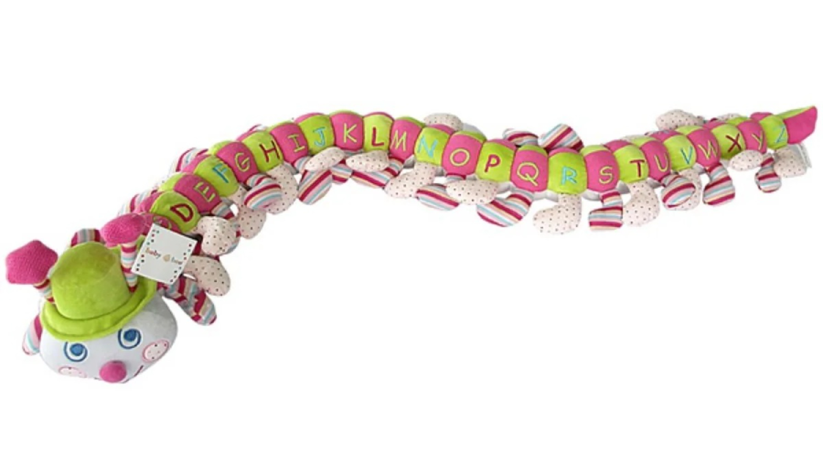 Baby Boo Pink/Lime Green Caterpillar Alphabet Plush Toy | Harvey Norman