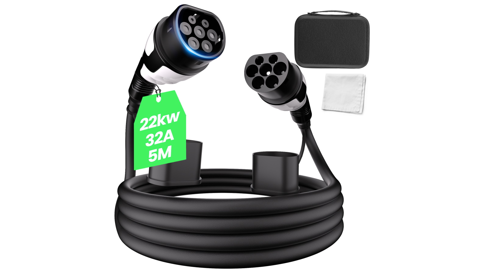 Advwin 22kW 32A 5m Type 2 to Type 2 EV Charging Cable | Harvey Norman
