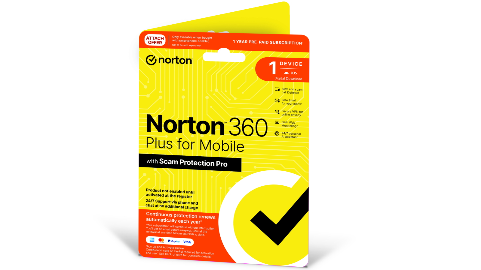 Norton 360 Plus for Mobile with Scam Protection Pro Digital Download ...
