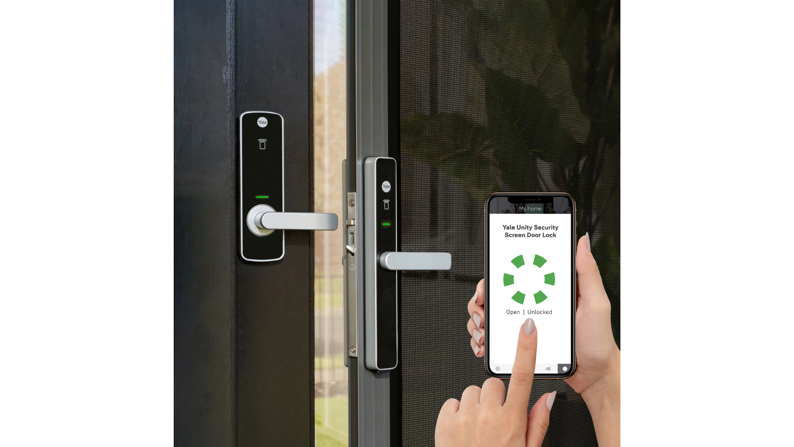 Yale Unity Security Screen Door Lock - Silver | Harvey Norman