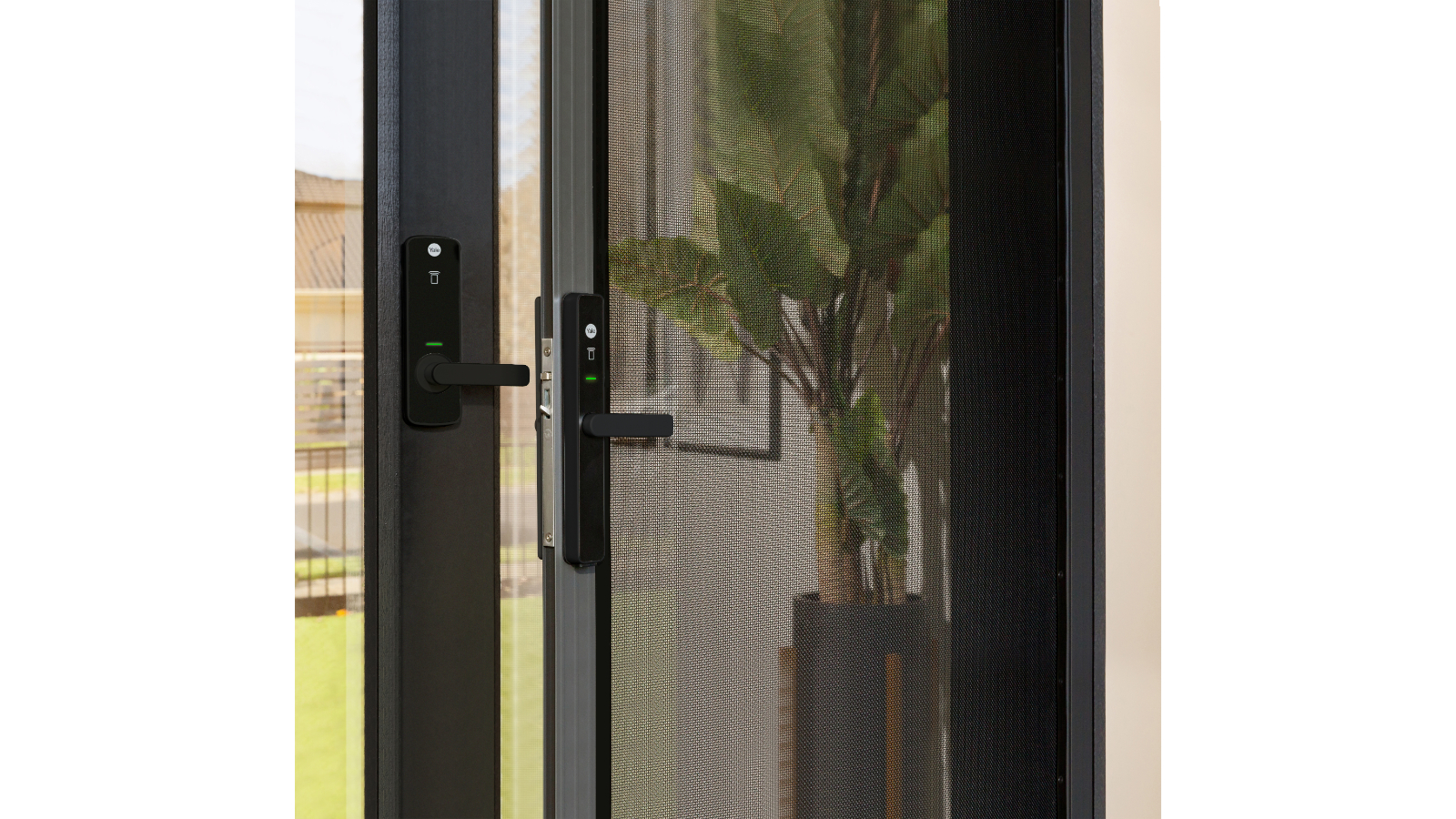 Yale Unity Security Screen Door Lock - Matte Black | Harvey Norman