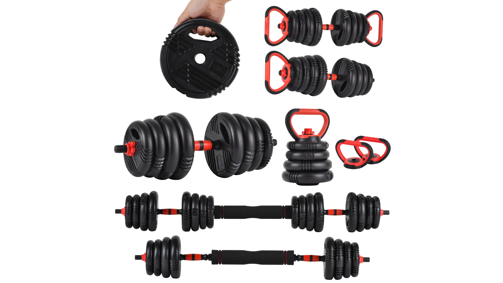 Advwin 5-in-1 Adjustable Dumbbells Set with Connector for Home Gym ...