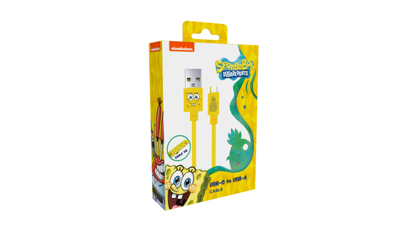Laser SpongeBob SquarePants USB-C to USB-A Cable | Harvey Norman