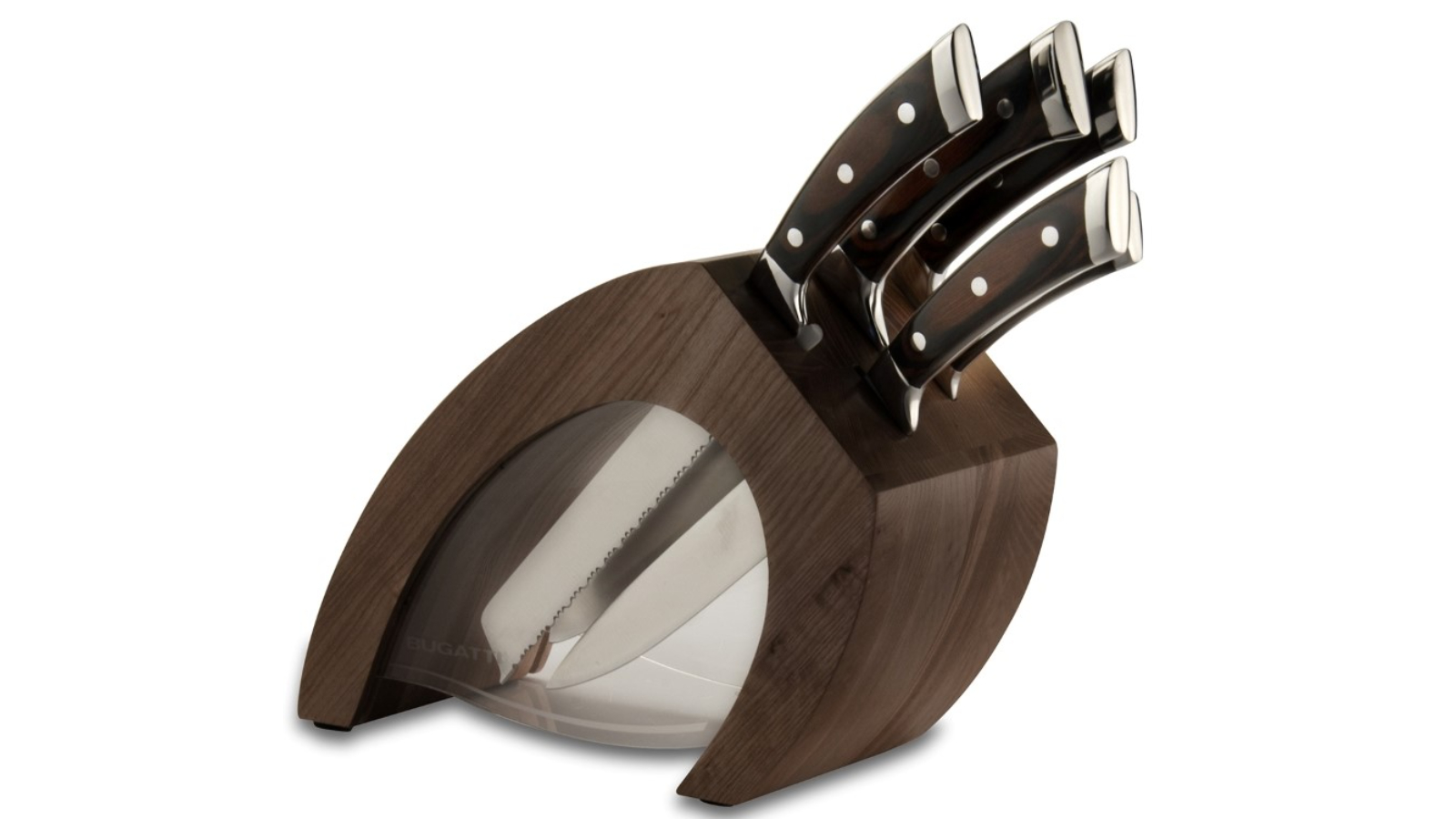 Bugatti Virgola Knives Block with Pakka Knives - Tobacco | Harvey Norman