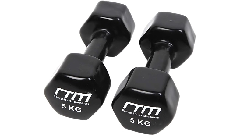 Serrano Dumbbells Pair PVC Hand Weights Rubber Coated - 5kg | Harvey Norman