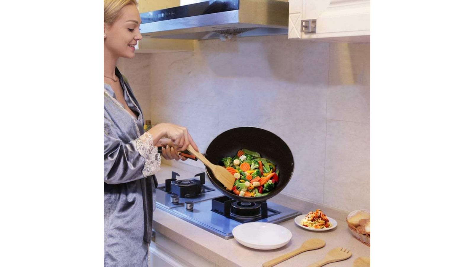 HOD Kitchen Utensil Bamboo Wooden Kitchen Cooking Utensils Set - 6 ...