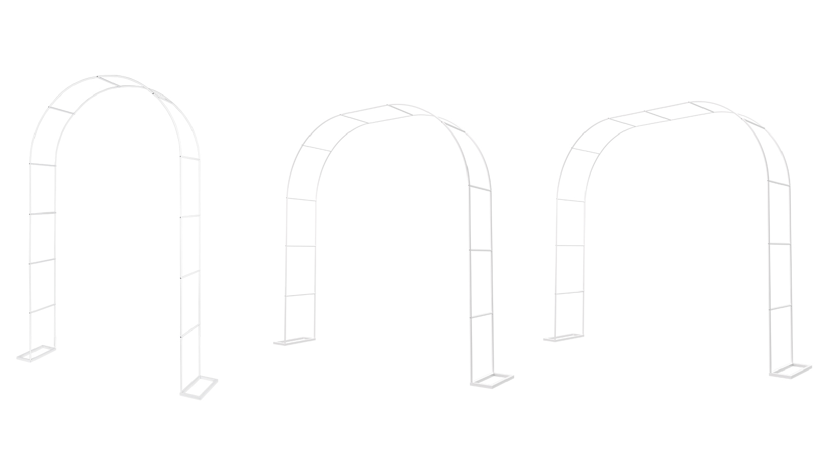 Garden Arches 200-240cm Adjustable Height Trellis Archway with Stand ...