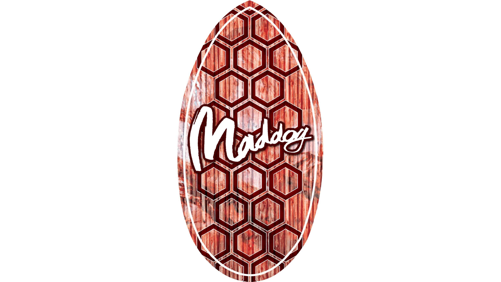 Maddog 41 Inch Orange Hex Honeycomb Pattern Wedge Plywood Skim Board ...